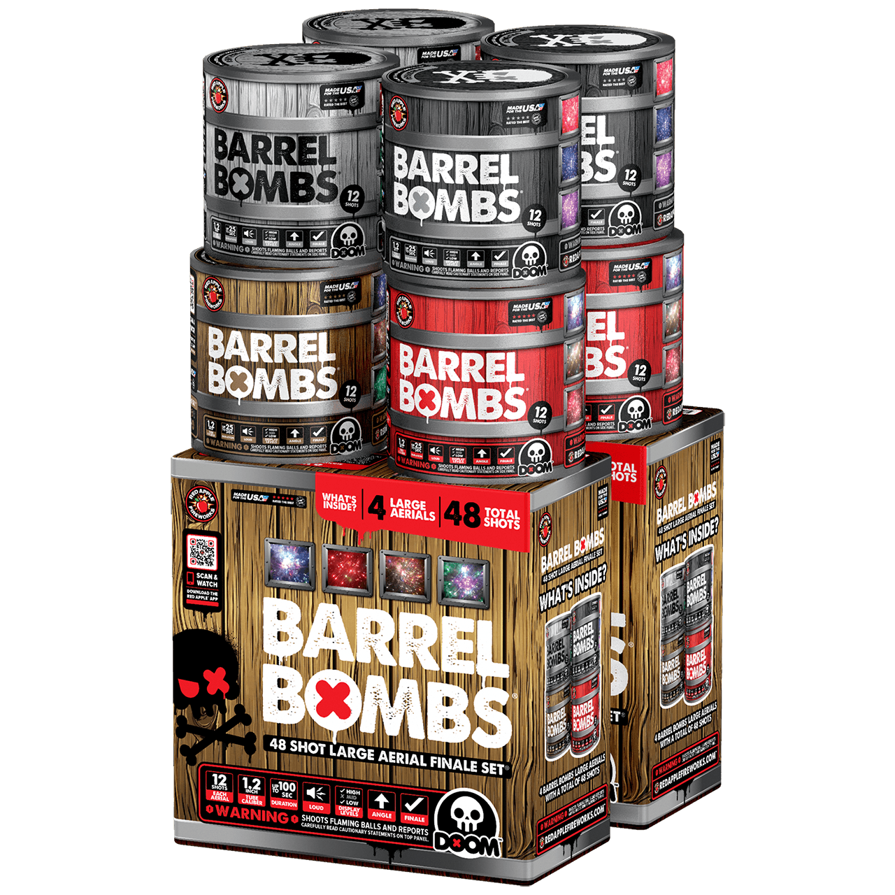 Buy Barrel Bombs® 48-Shots Standard Aerial Finale Set® Fireworks Online ...
