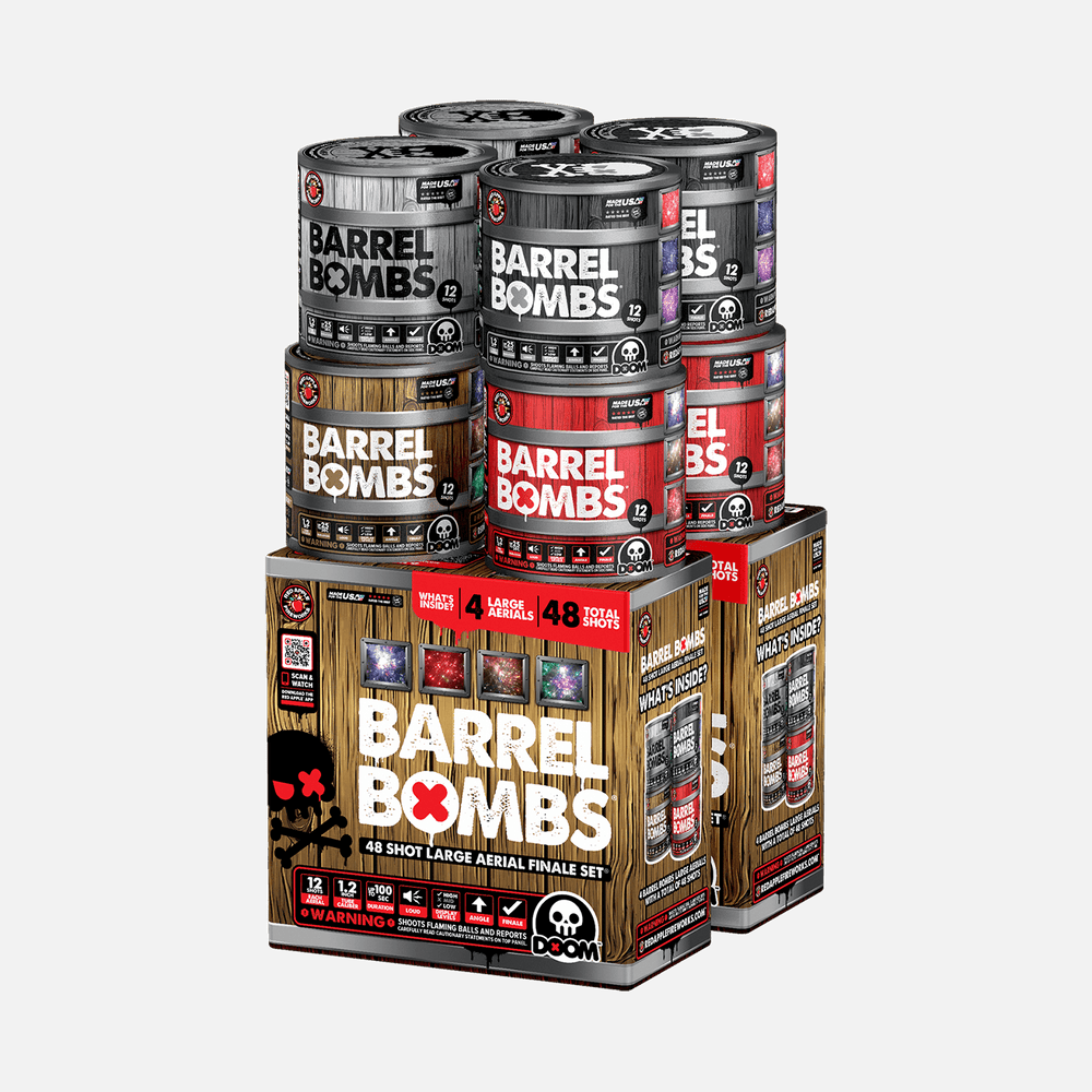 Barrel Bombs 48 Shots Standard Aerial Finale Set