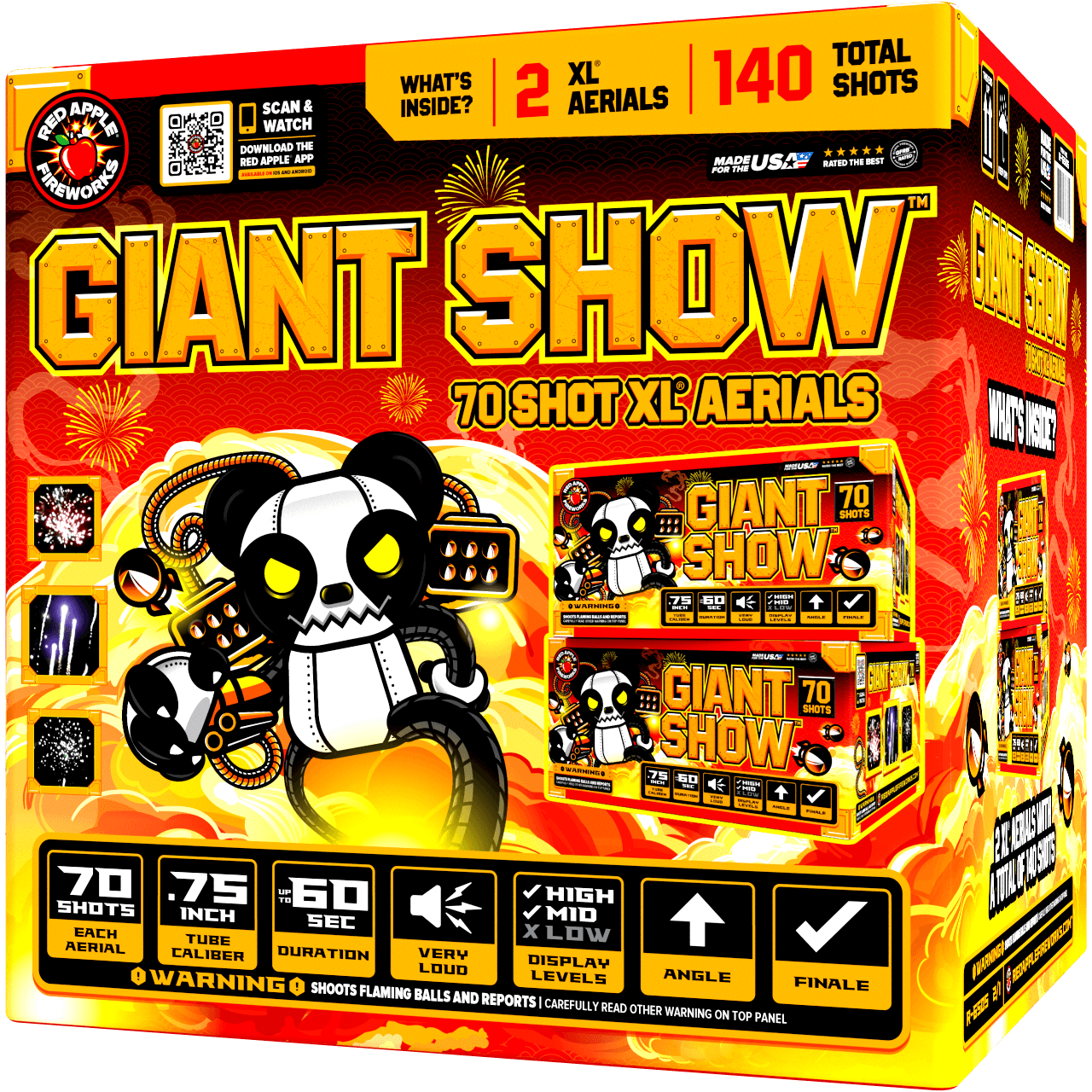 Buy Giant Show 70-Shots XL® Aerial Fireworks Online – Red Apple® Fireworks