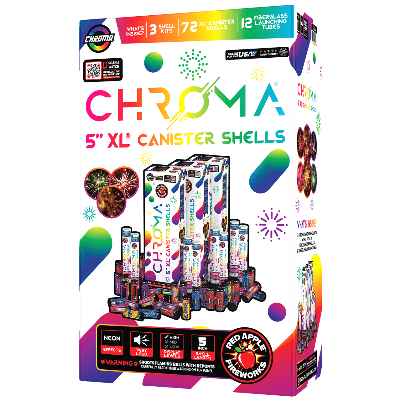 Buy Chroma® 5-Inch XL® Canister Shell Fireworks Online – Red Apple ...