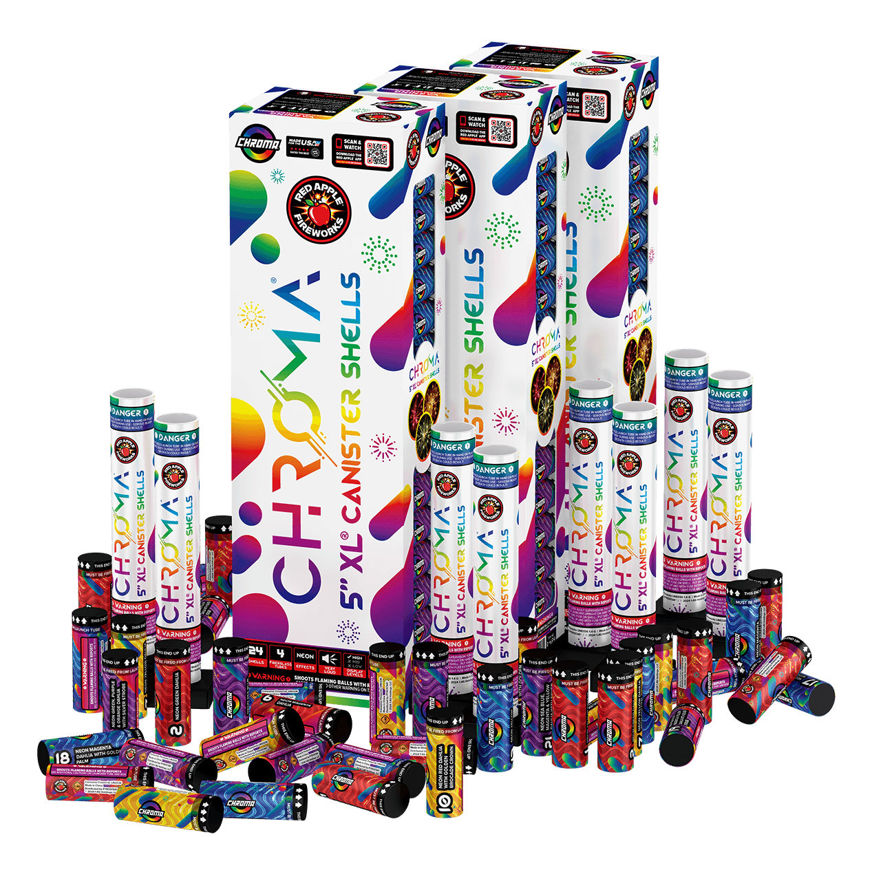 Buy Chroma® 5-Inch XL® Canister Shell Fireworks Online – Red Apple ...