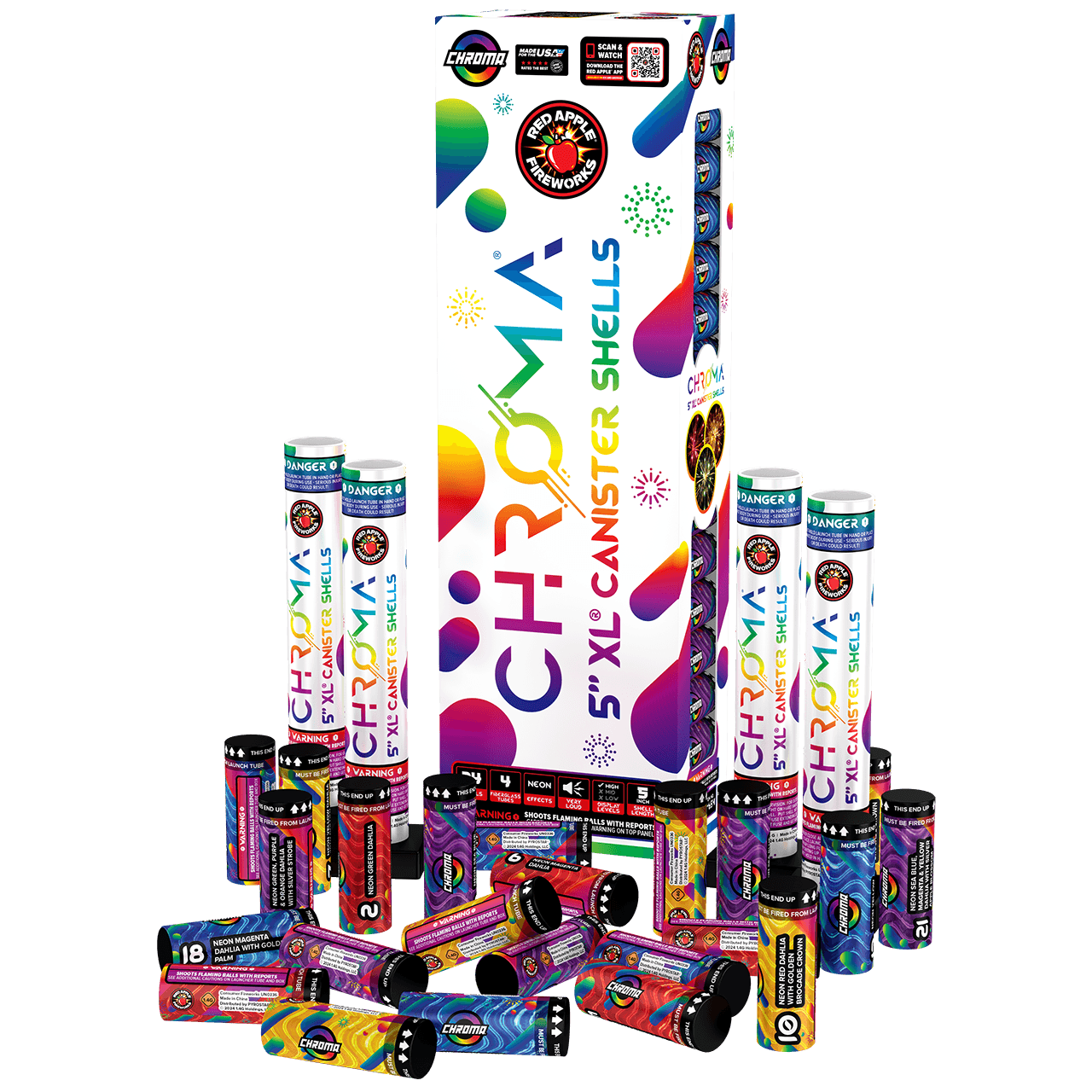 Buy Chroma® 5-Inch XL® Canister Shell Fireworks Online – Red Apple ...