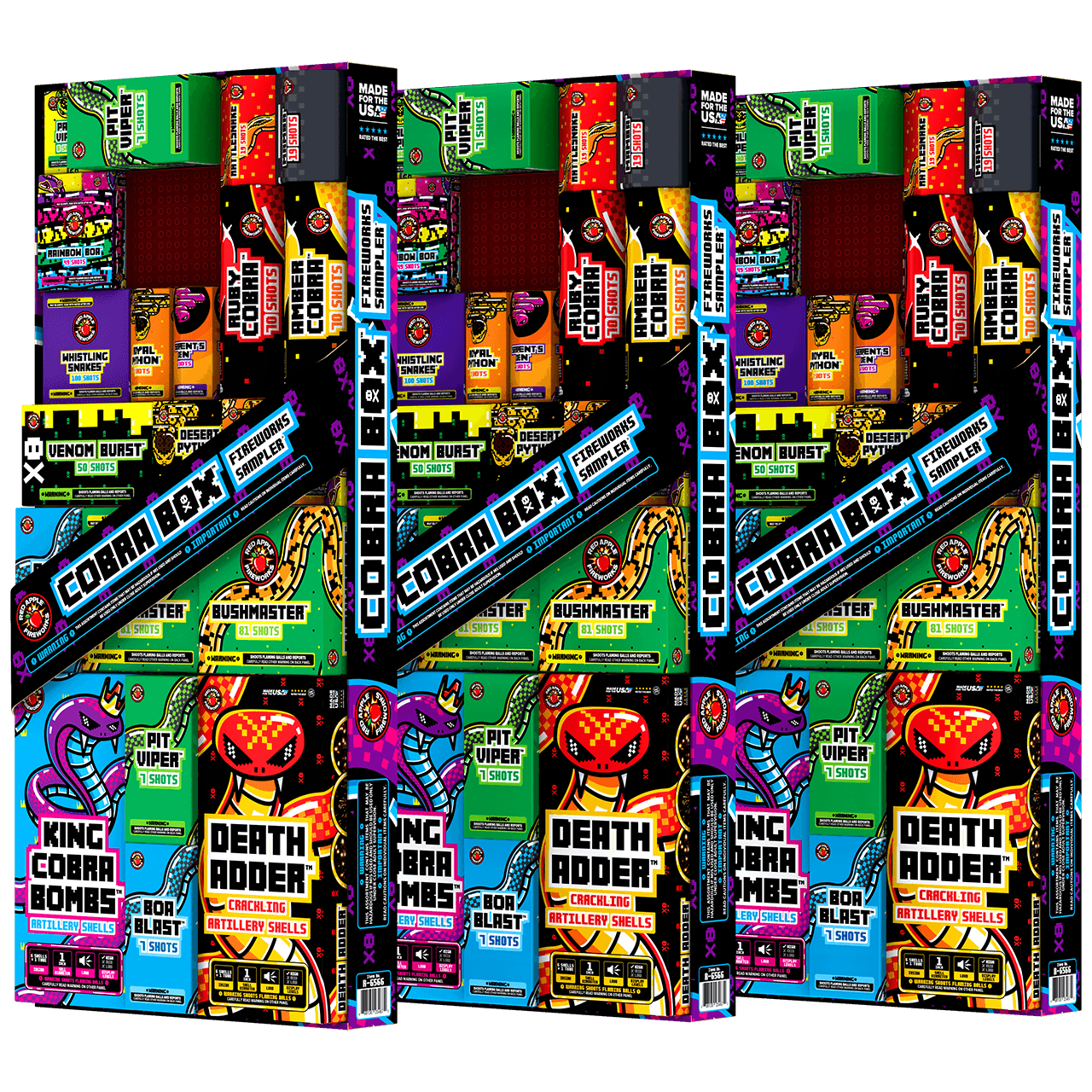 Buy Shop Cobra™ Box Fireworks Samplers® Online – Red Apple® Fireworks