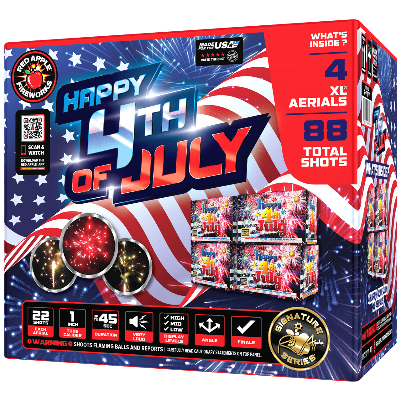 Buy Happy 4th of July 22 Shots XL® Aerial Fireworks by Firehawk Online ...