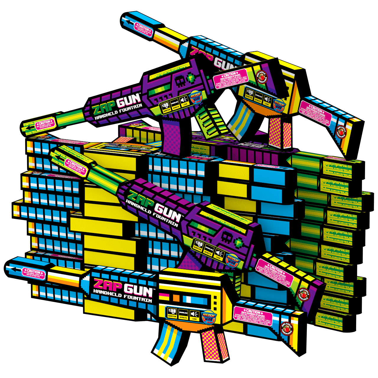 Buy Zap Gun™ Handheld Fountain Fireworks Online – Red Apple® Fireworks