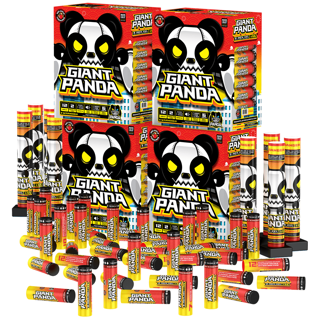 Buy Giant Panda® 6-Inch XXL™ Canister Shell Fireworks Online – Red ...