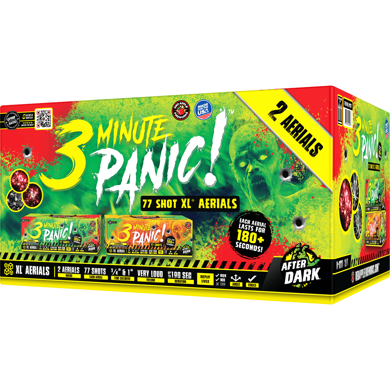 Buy 3 Minute Panic™ 77-Shots XL® Aerial Fireworks Online – Red Apple ...
