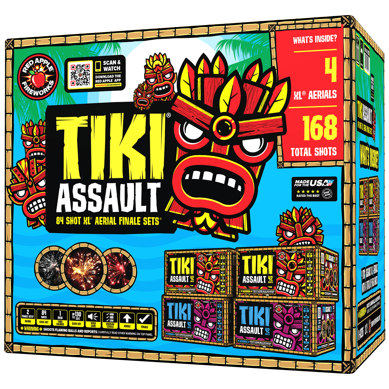 Tiki® Assault™ 84-Shots Large Aerial Finale Set® Fireworks – Red Apple ...