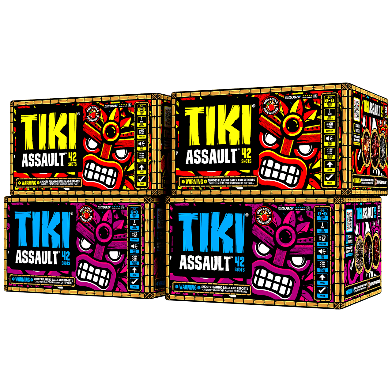 Tiki® Assault™ 84-Shots Large Aerial Finale Set® Fireworks – Red Apple ...