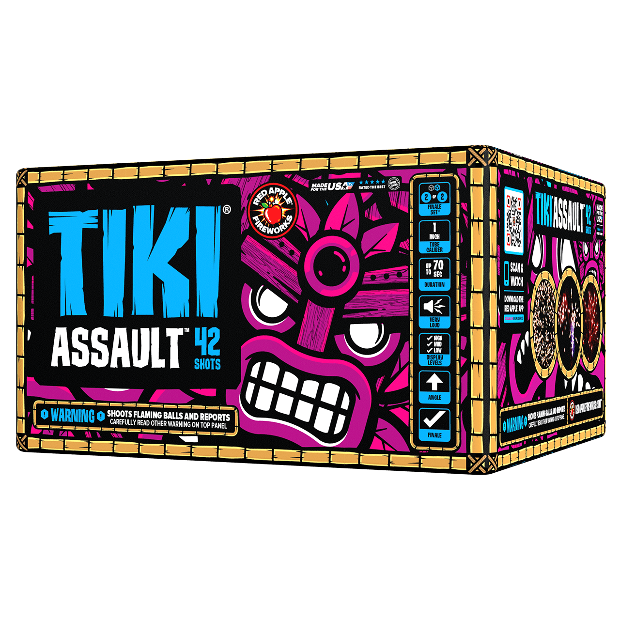 Tiki® Assault™ 84-Shots Large Aerial Finale Set® Fireworks – Red Apple ...