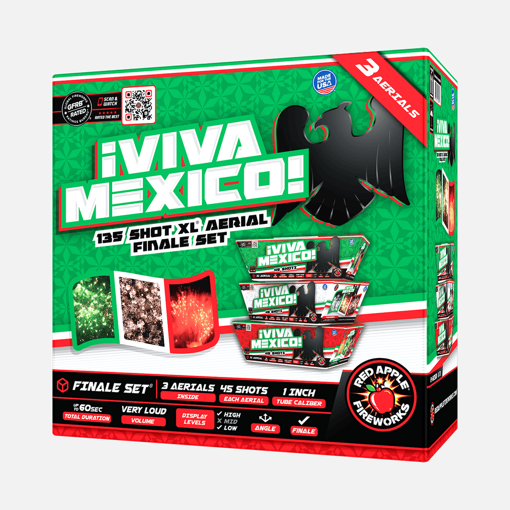 Buy Viva Mexico®! 135-Shots XL® Aerial Finale Set® Fireworks Online