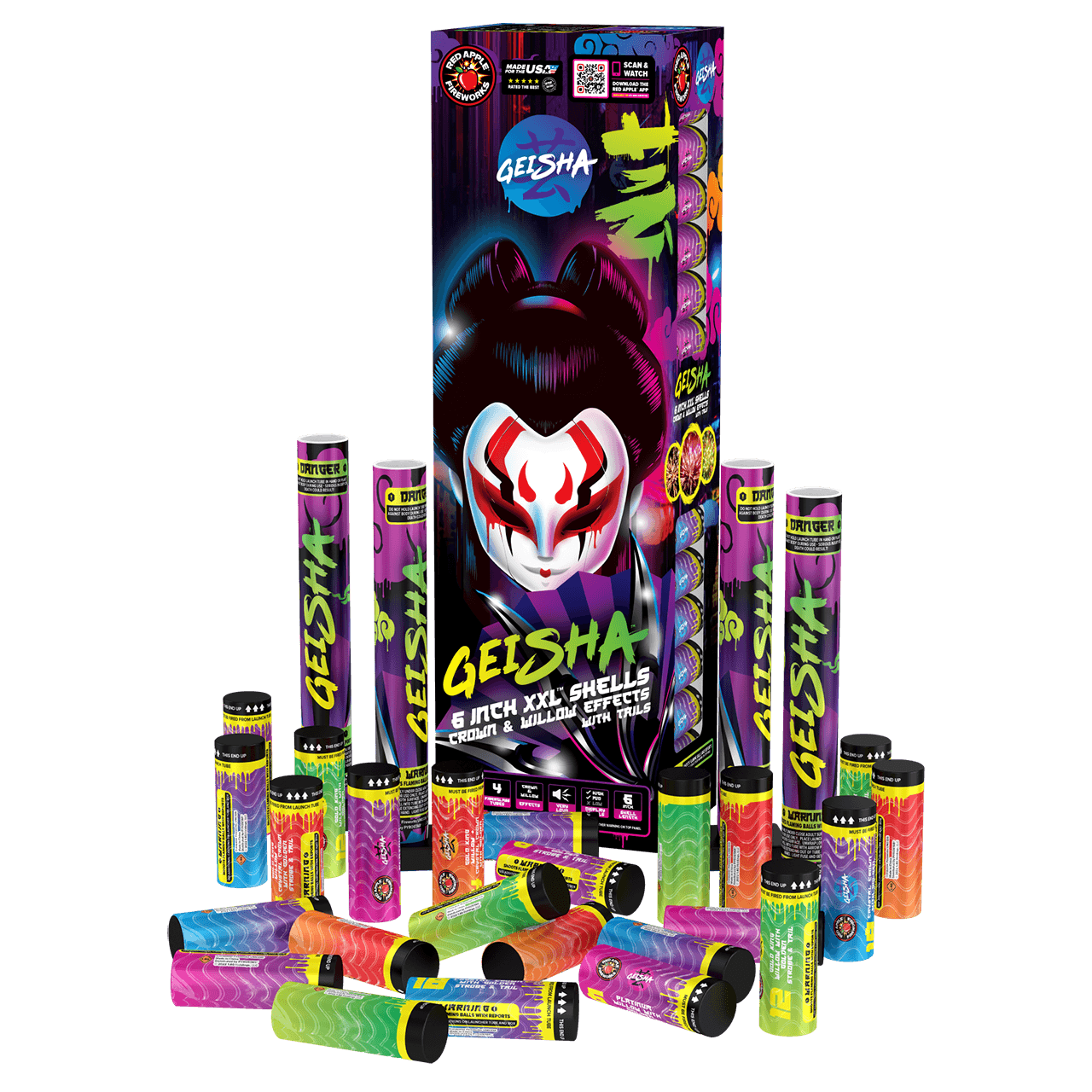 Buy Geisha® 6-Inch XXL™ Canister Shell Fireworks Online – Red Apple ...