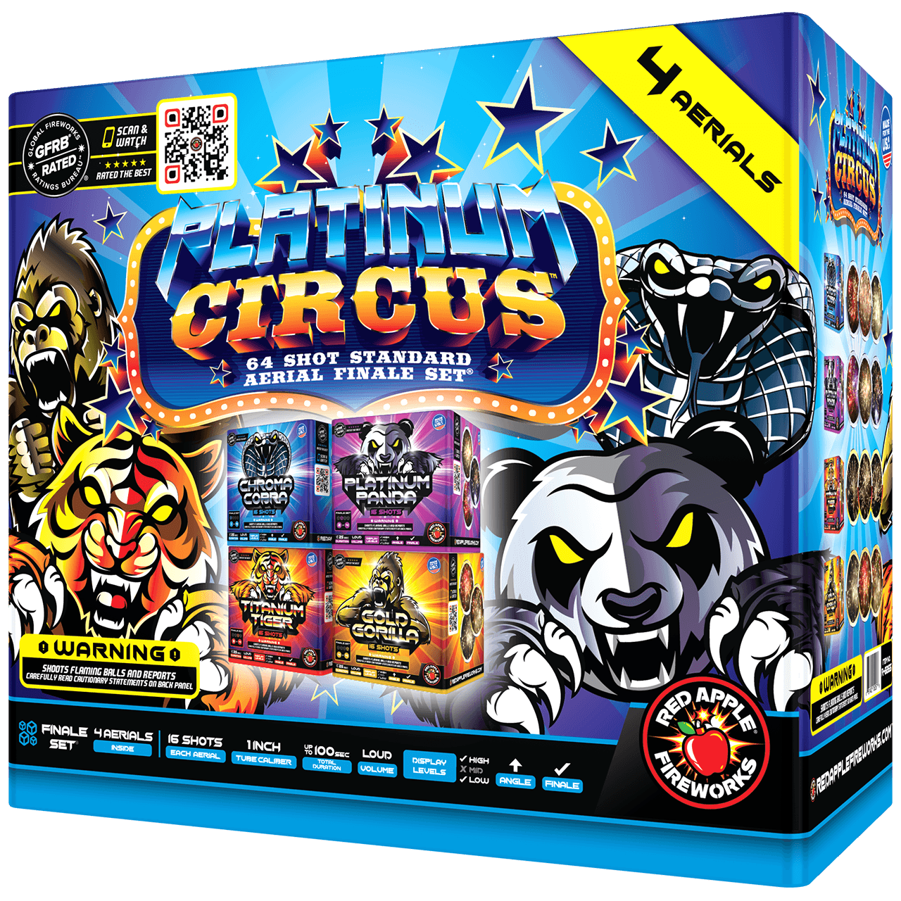 Buy Platinum® Circus 64-Shots Standard Aerial Finale Set® Fireworks ...