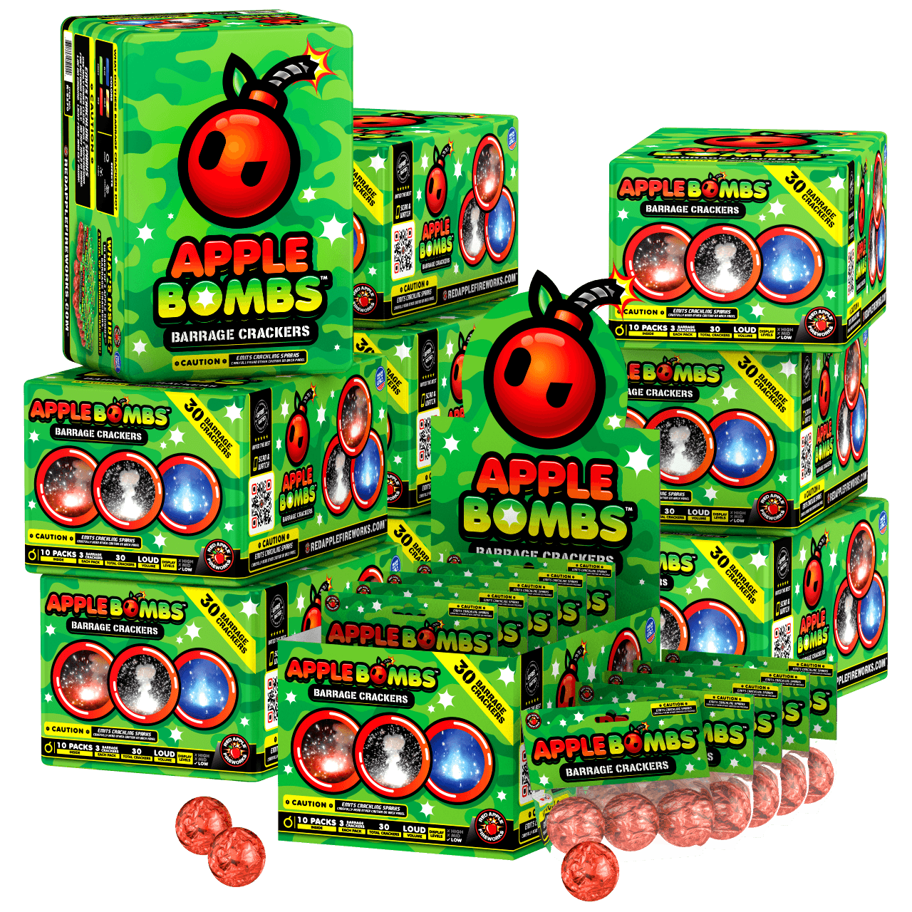 Buy Apple Bombs™ Crackling Ball Fireworks Online – Red Apple® Fireworks