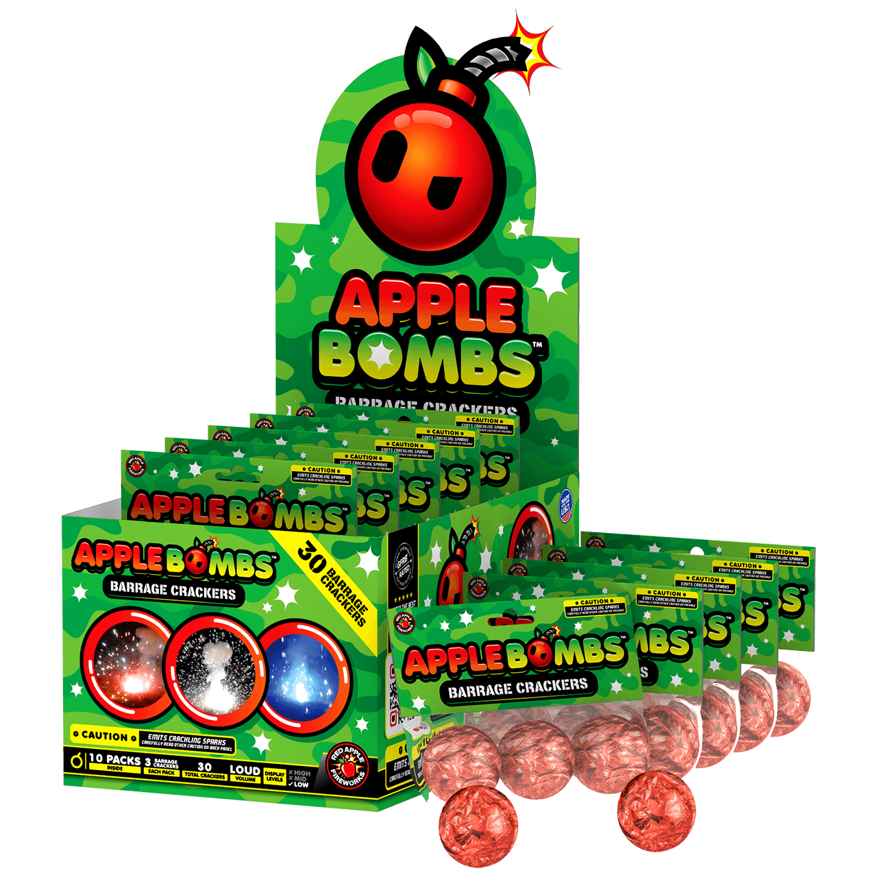 Buy Apple Bombs™ Crackling Ball Fireworks Online – Red Apple® Fireworks