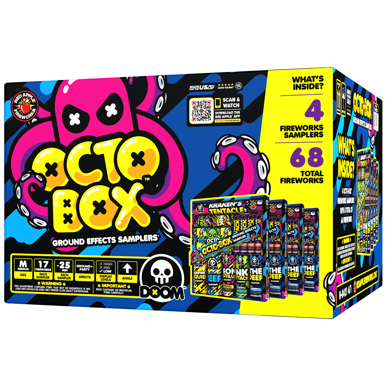 Buy Octo™ Box Fireworks Samplers® Fireworks Online – Red Apple® Fireworks