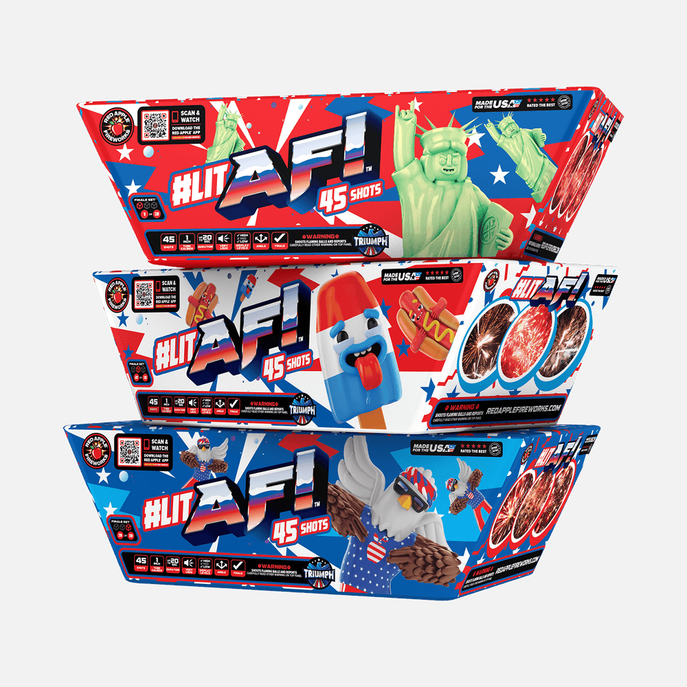 Buy #litAF®! 135 Shots XL® Aerial Finale Set® Fireworks Online