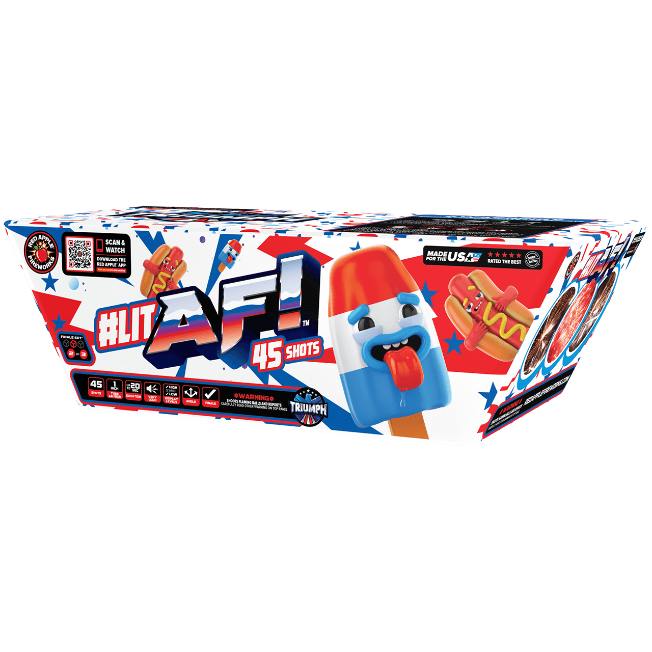 Buy #litAF®! 135 Shots XL® Aerial Finale Set® Fireworks Online – Red ...