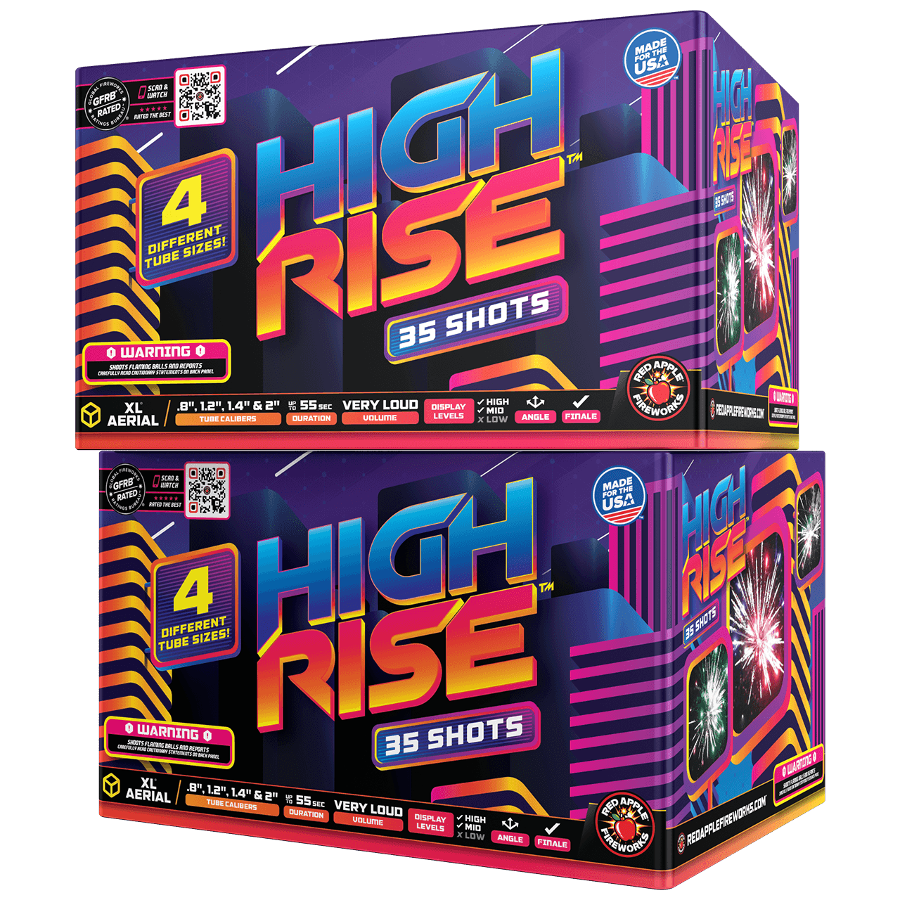 Buy High Rise™ 35 Shots XL® Aerial Fireworks Online – Red Apple® Fireworks