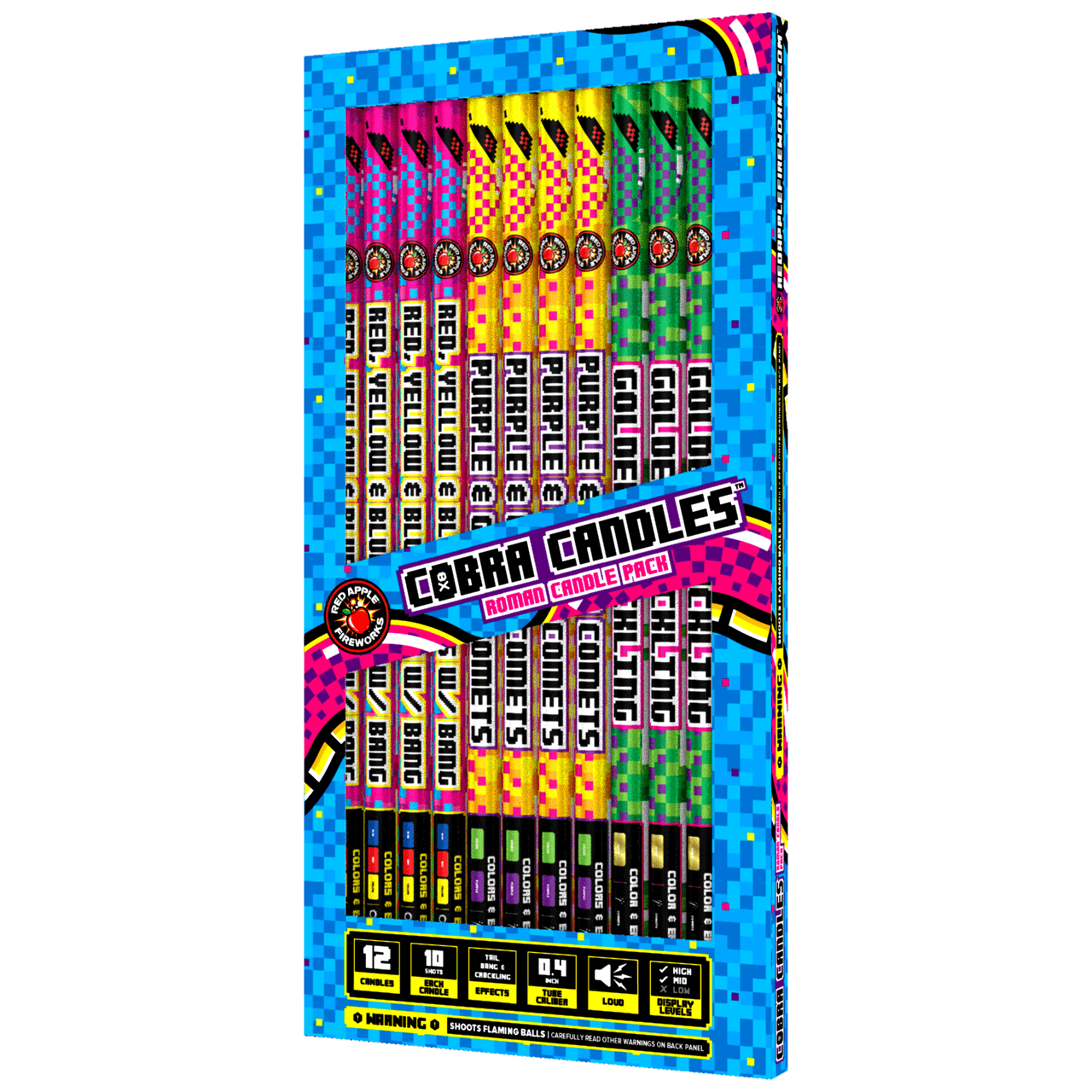 Buy Cobra™ Candles 10 Shots Roman Candle Firework Packs Online – Red ...