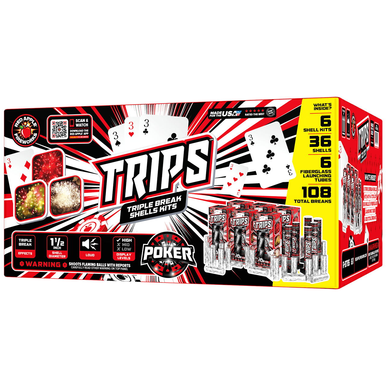 Buy TRIPS™ Triple Break Ball Shell Fireworks Online – Red Apple® Fireworks