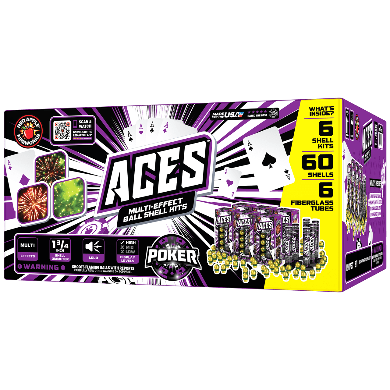 Buy ACES™ Single Break Ball Shell Fireworks Online – Red Apple® Fireworks
