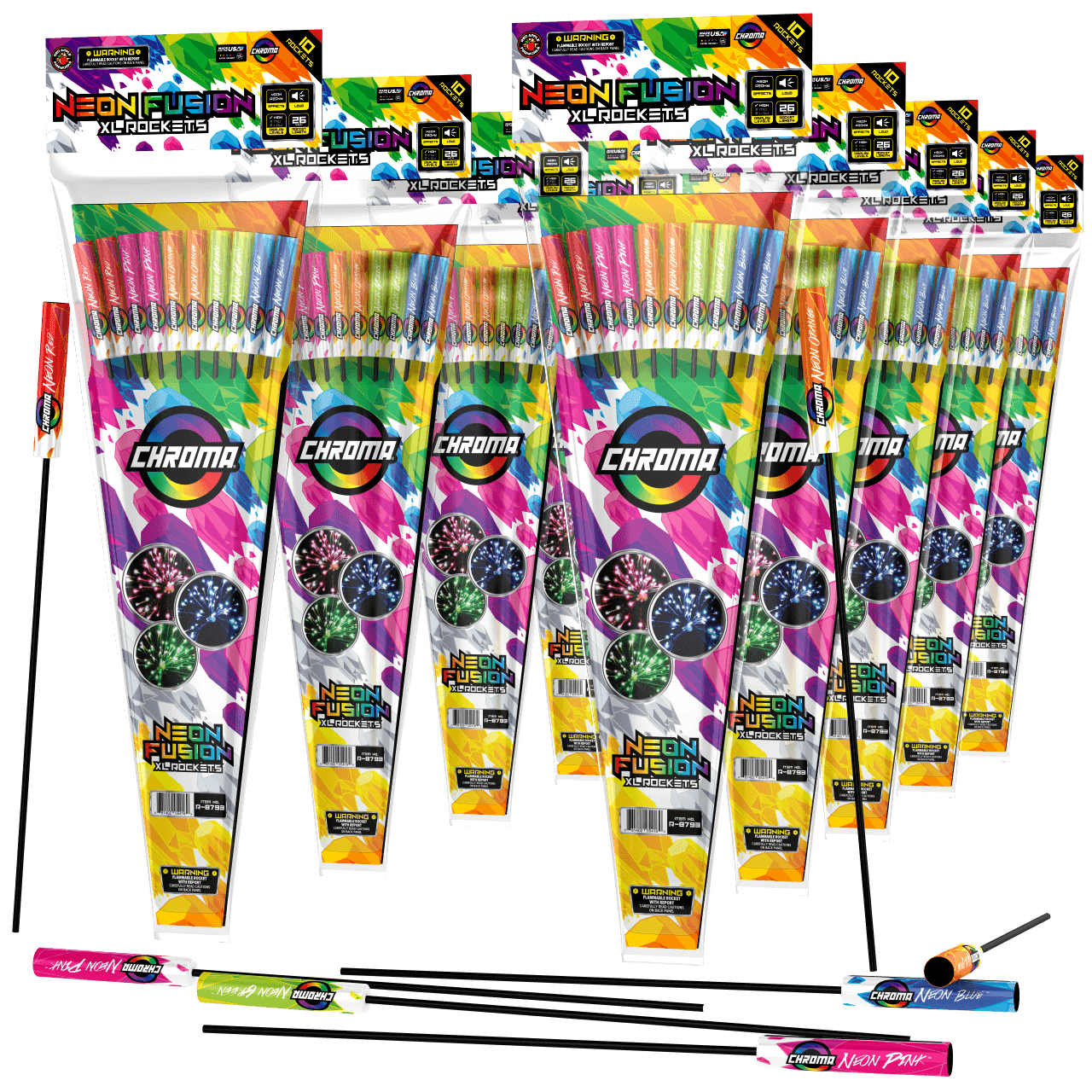Buy Neon Fusion® XL® Rocket Packs™ Fireworks Online – Red Apple® Fireworks