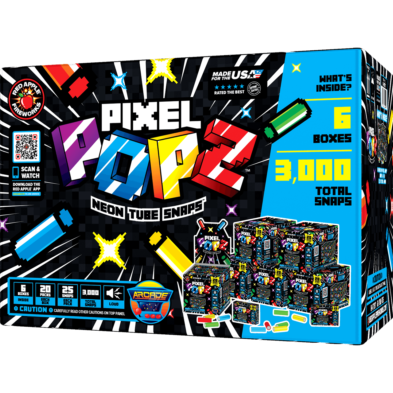 Buy Pixel Popz™ Neon Tube Snap Fireworks Online – Red Apple® Fireworks
