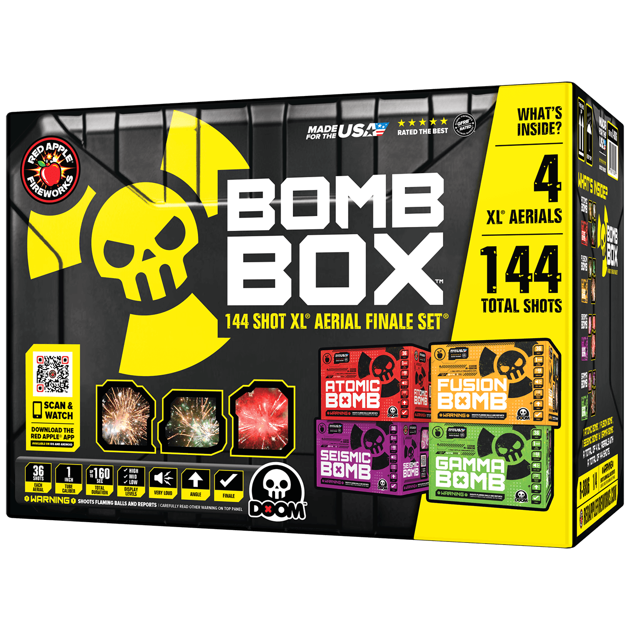 Buy Bomb Box™ 144 Shots XL® Aerial Finale Set® Fireworks Online – Red ...