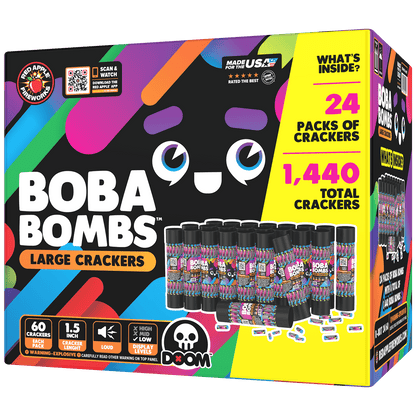 Boba-Bombs™ M-1000 Cracker Pipe Style - Buy Fireworks Now! – Red Apple ...