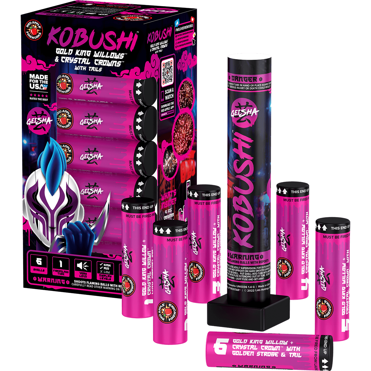 Buy Kobushi™ 6-Inch XXL™ Canister Shell Fireworks Online – Red Apple ...