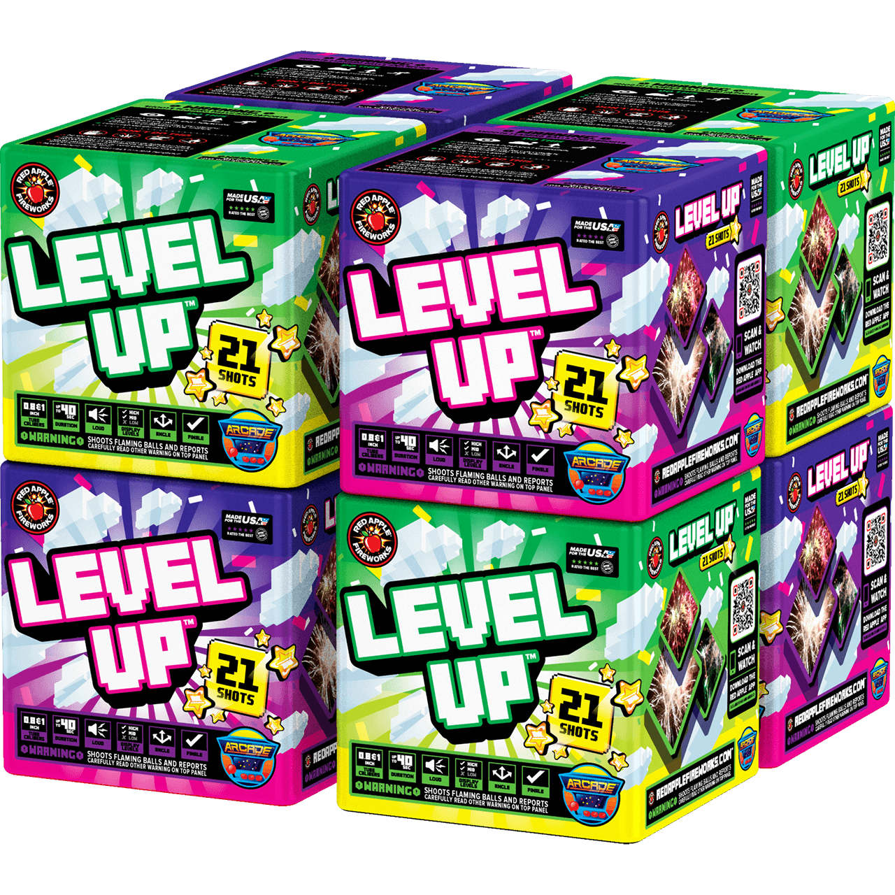 Buy Level Up™ 21 Shots Standard Aerial Fireworks Online – Red Apple ...