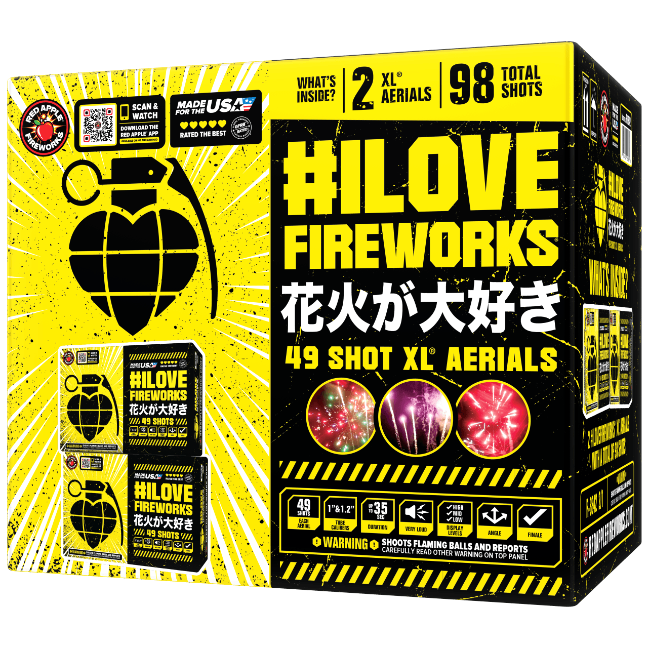 Buy #ILOVEFIREWORKS® 49 Shots XL® Aerial Fireworks Online – Red Apple ...