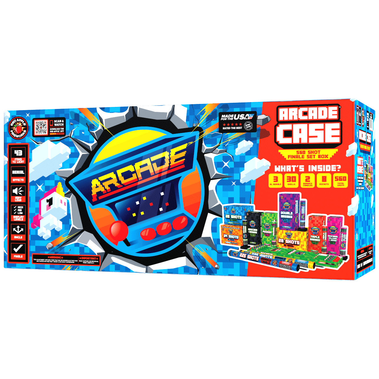Buy Arcade® Case 560 Shots Sampler® Fireworks Online – Red Apple® Fireworks