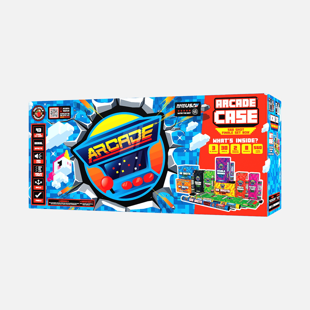 Arcade Case 560 Shots Sampler – Red Apple Fireworks