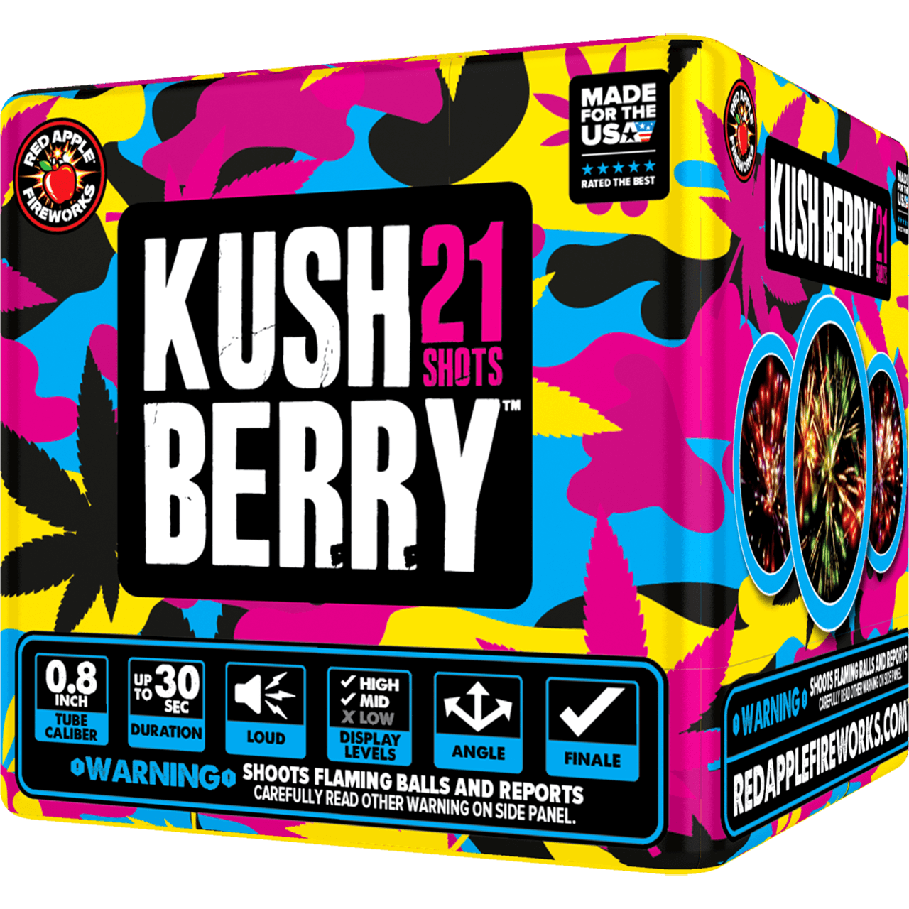 Buy Kush® Berry 21 Shots Standard Aerial Fireworks Online – Red Apple ...