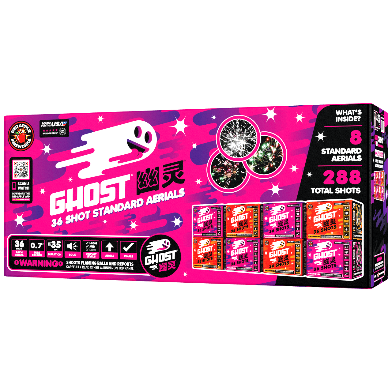 Buy Ghost® 36 Shot Standard Aerial Fireworks Online – Red Apple® Fireworks