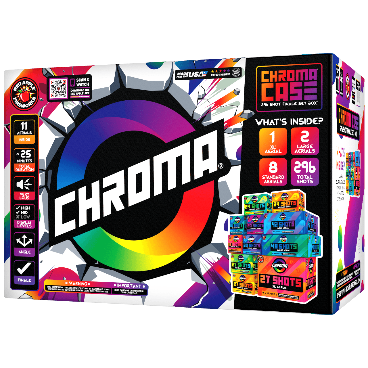 Buy Chroma® Case 296 Shot Sampler® Fireworks Online – Red Apple® Fireworks