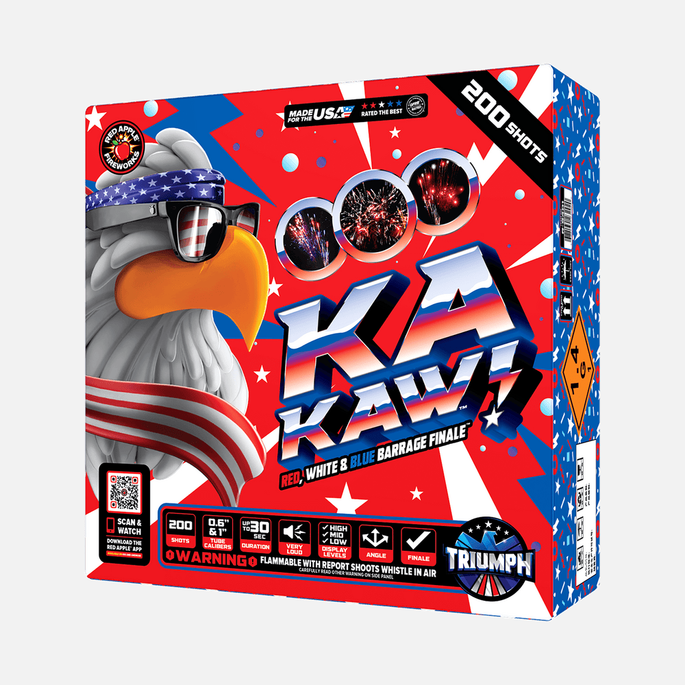 Ka-Kaw 200 Shot Red, White & Blue Barrage Finale