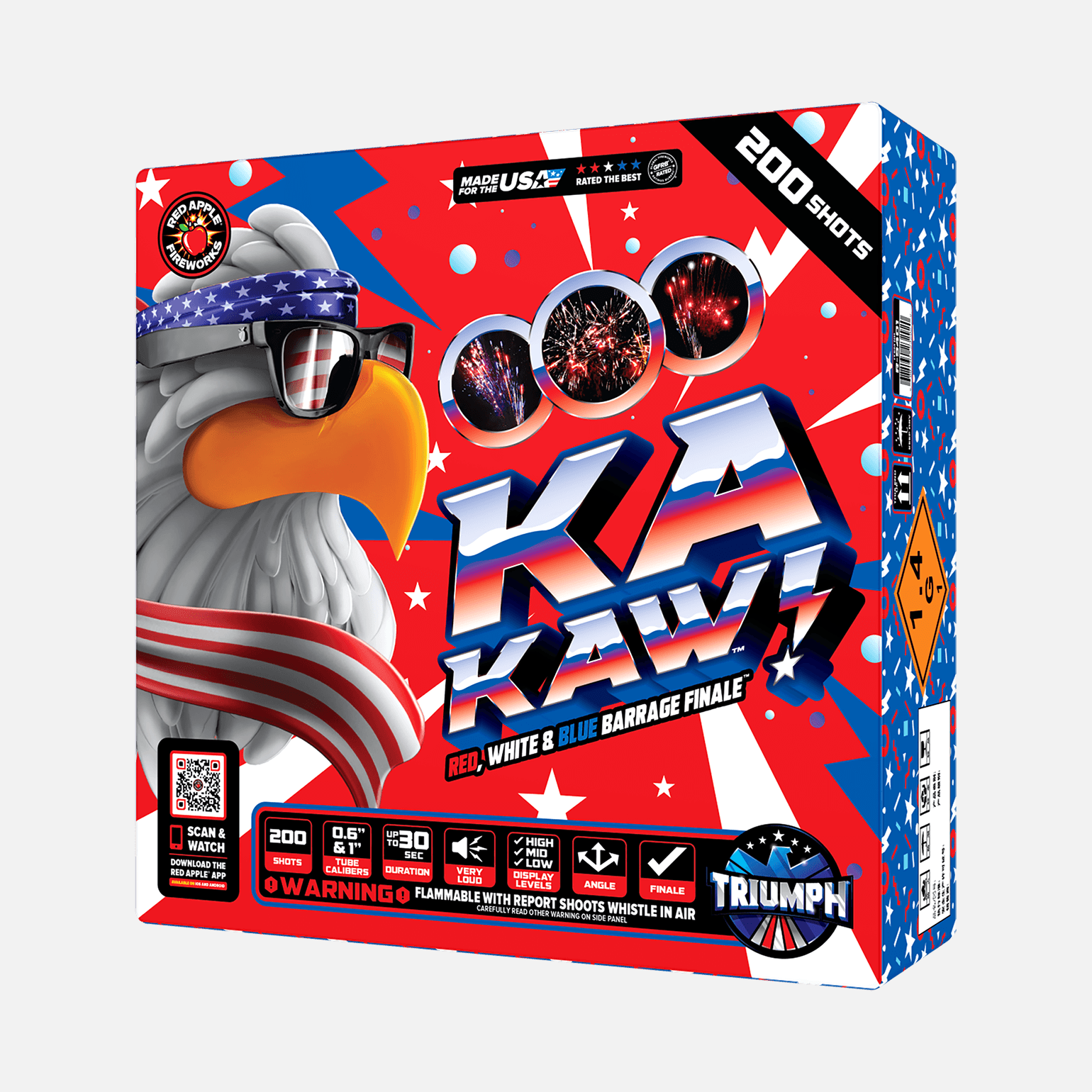 Ka-Kaw 200 Shot Red, White & Blue Barrage Finale