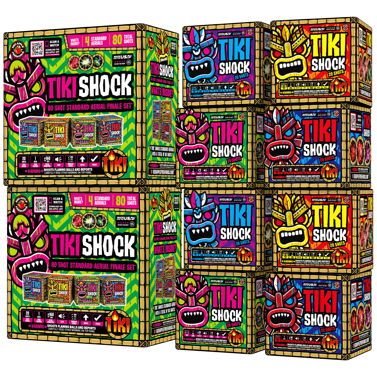 Buy Get the Tiki® Shock! 80 Shot Standard Aerial Finale Set® Fireworks ...