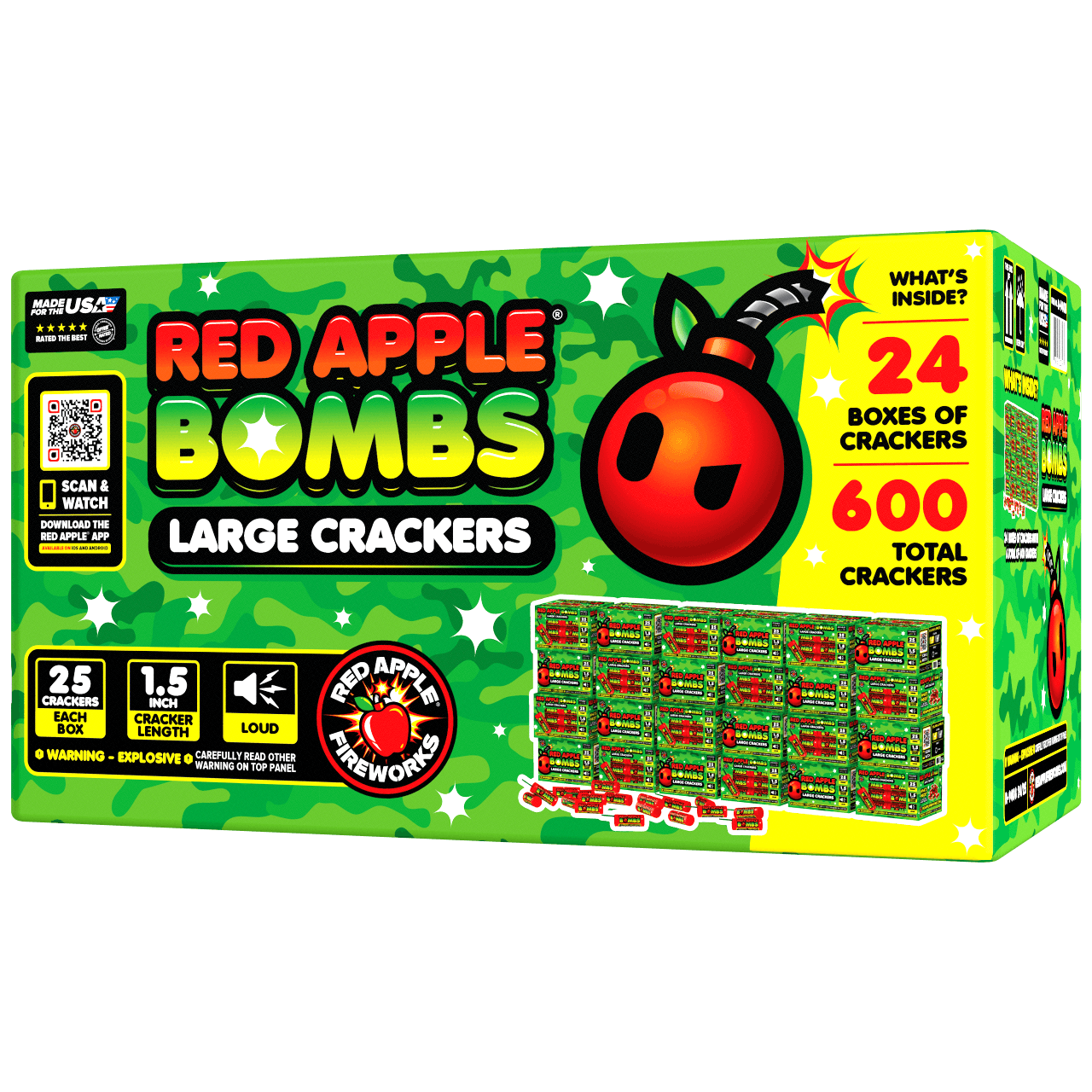 Buy Red Apple® Bombs M-1000 Firecrackers in Box Fireworks Online – Red ...