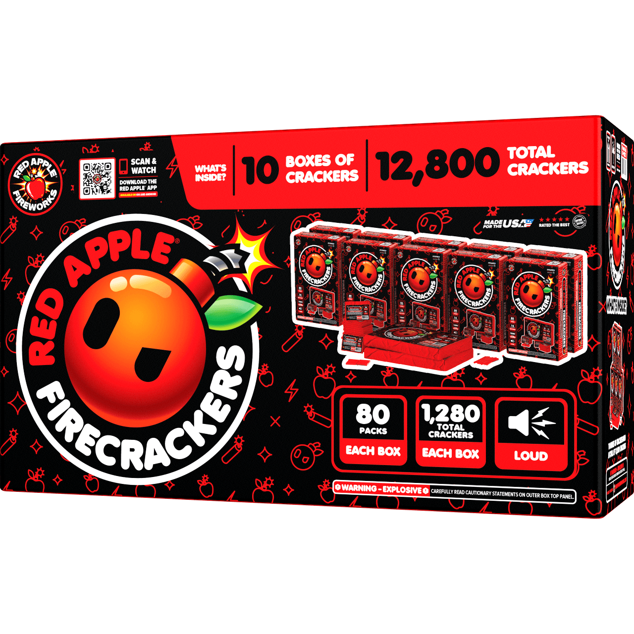 Buy Shop Red Apple® Fireworks Bombs - Full Brick Flash Crackers Online