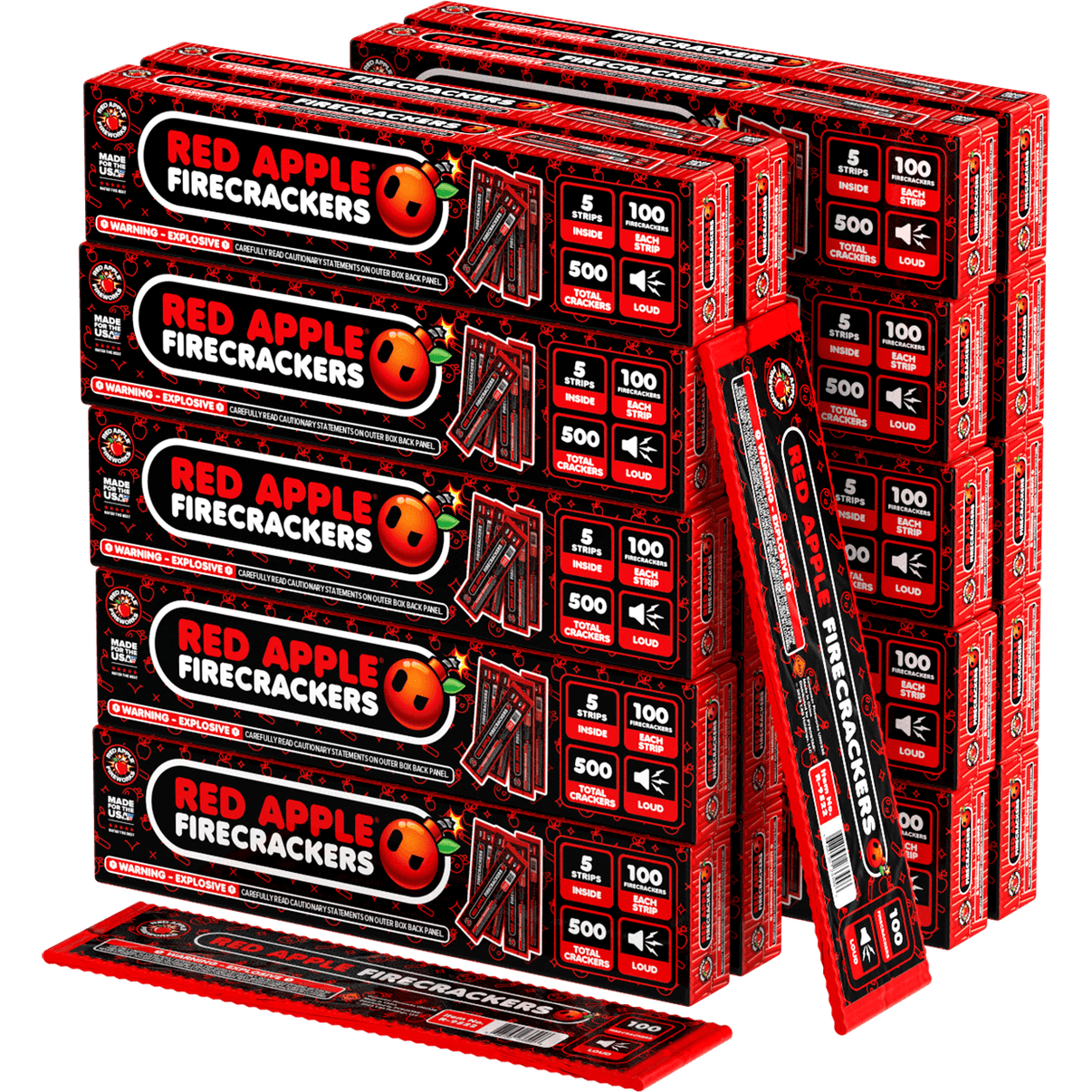 Buy Get the Red Apple® Fireworks Bombs 100 Strip Flash Crackers Online