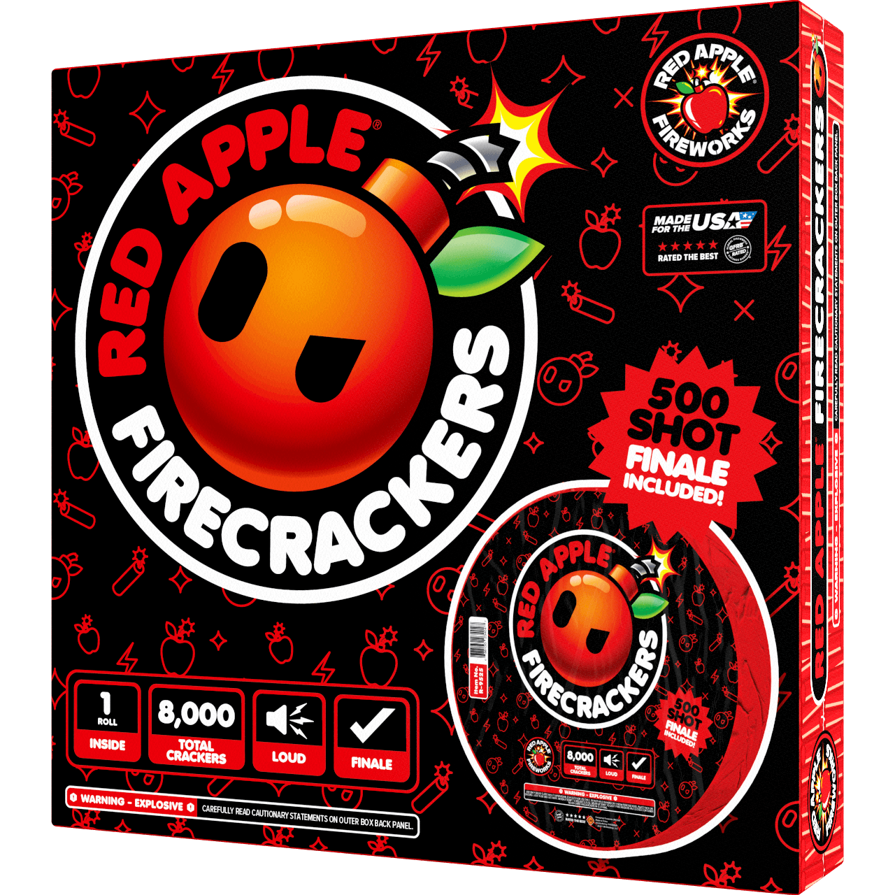 Buy Red Apple® Fireworks Bombs - Roll Flash Crackers with 500 Shot ...