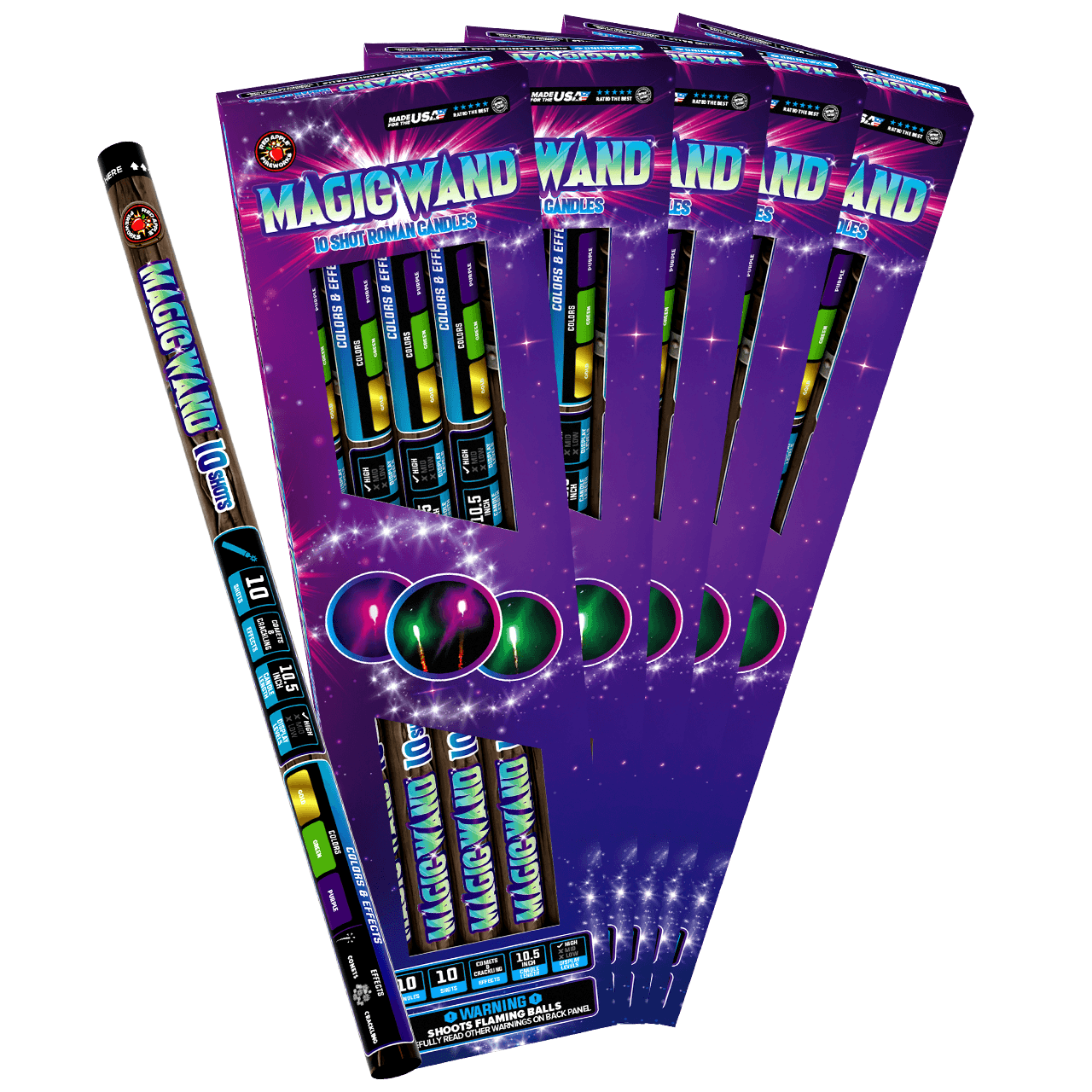 Buy Magic Wand™ 10 Shot Roman Candle Fireworks Online – Red Apple ...