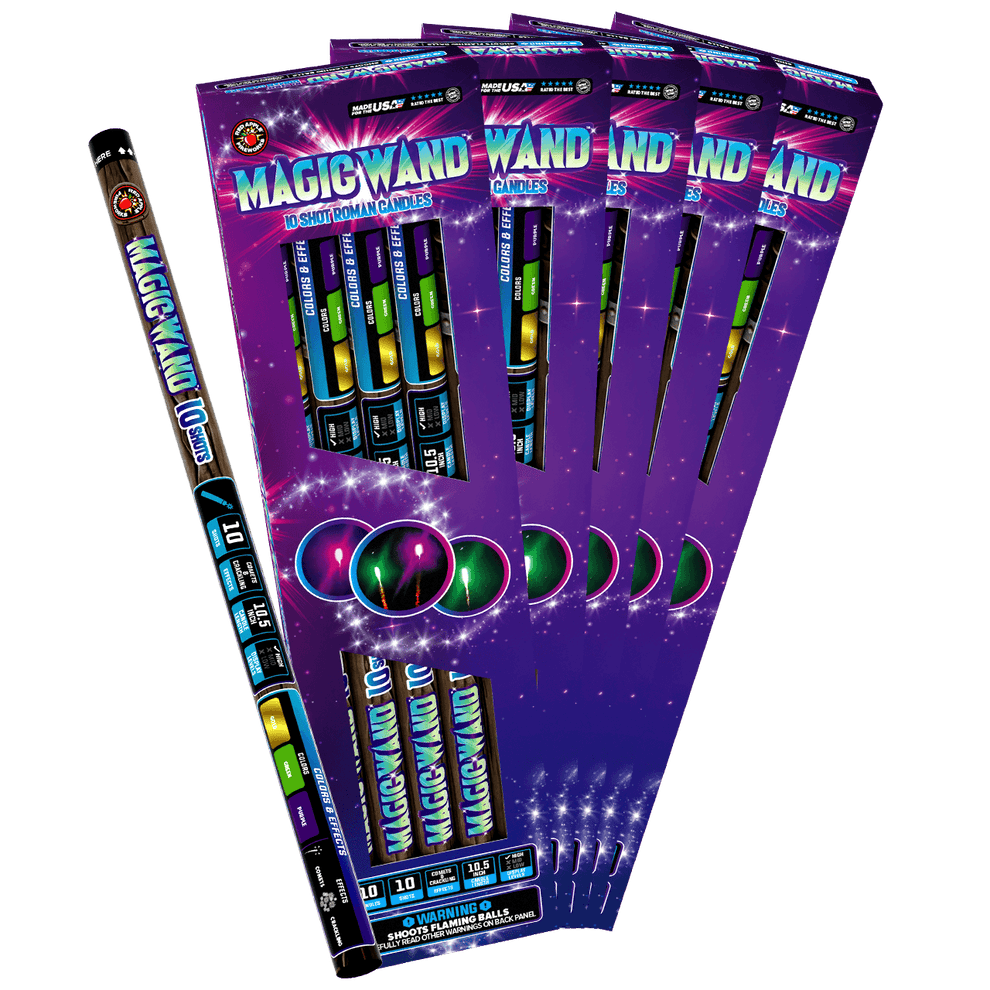 Buy Magic Wand™ 10 Shot Roman Candle Fireworks Online – Red Apple ...