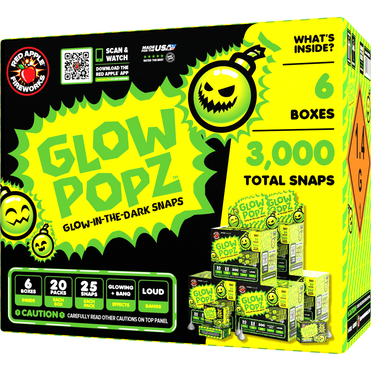 Buy Glow Popz™ Glow-in-the-dark Snap Fireworks Online – Red Apple ...
