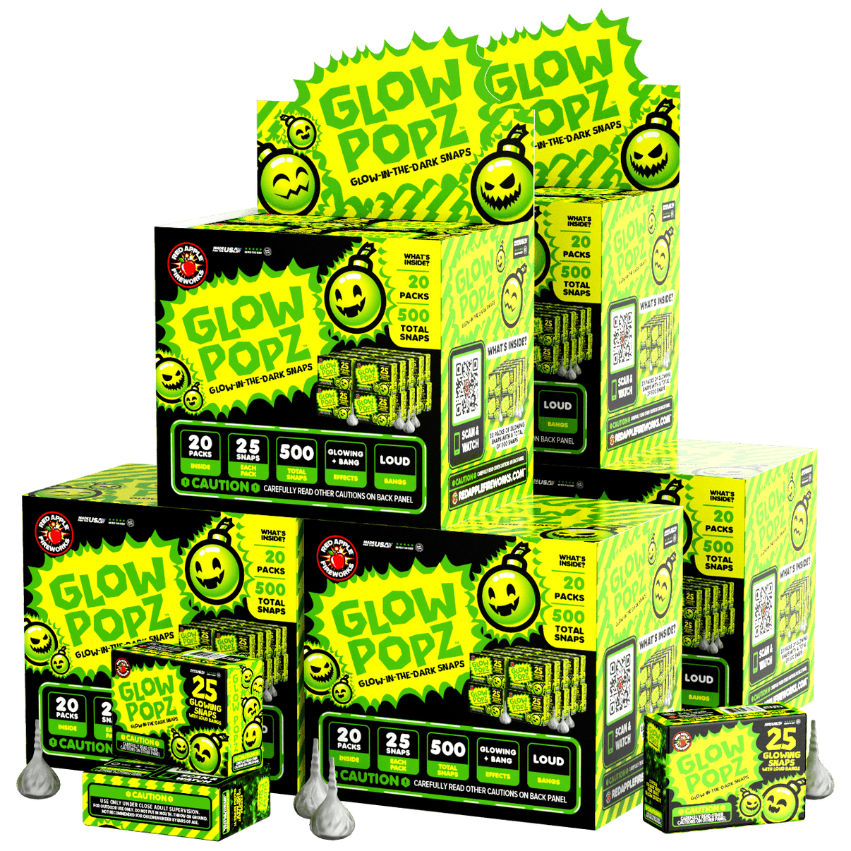 Buy Glow Popz™ Glow-in-the-dark Snap Fireworks Online – Red Apple ...