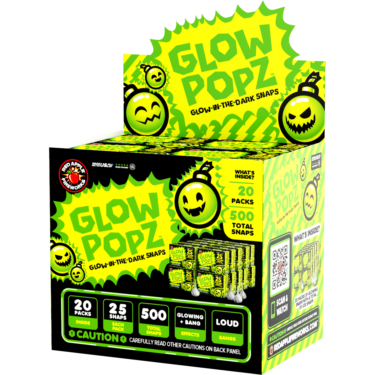 Buy Glow Popz™ Glow-in-the-dark Snap Fireworks Online – Red Apple ...